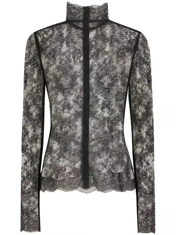 Dolce & Gabbana Chantilly Lace Top - Grey