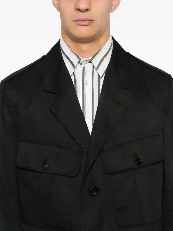 Yohji Yamamoto Pleat-detail Twill Blazer