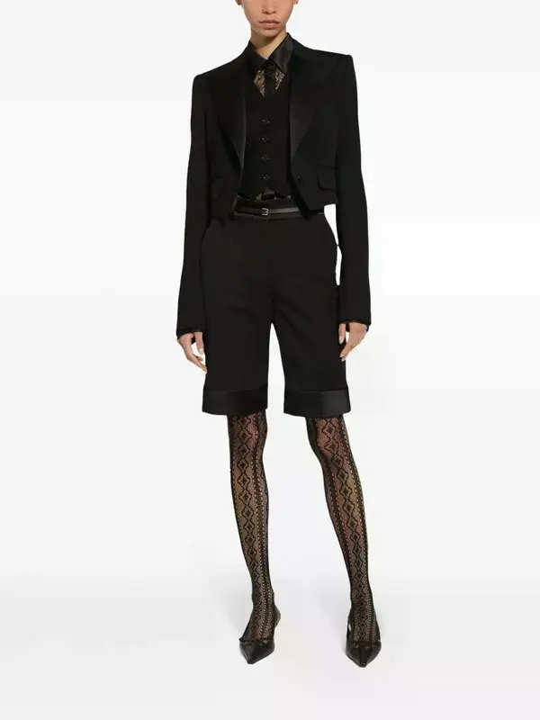 Dolce & Gabbana Gabardine Cropped Jacket With Peak Lapels