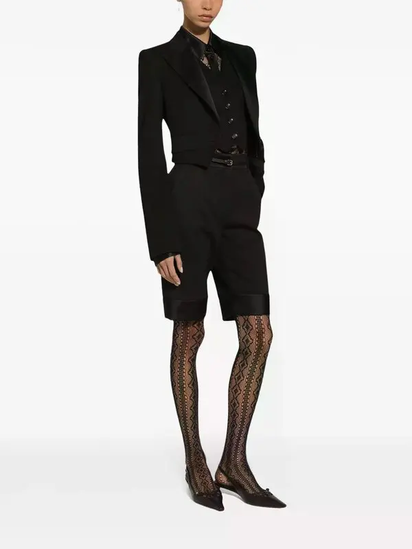 Dolce & Gabbana Gabardine Cropped Jacket With Peak Lapels