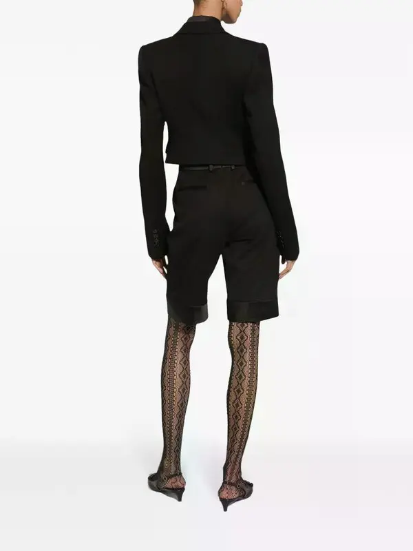 Dolce & Gabbana Gabardine Cropped Jacket With Peak Lapels