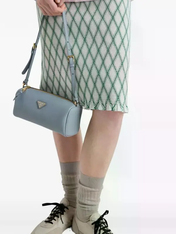 Prada Leather Shoulder Bag - Blue