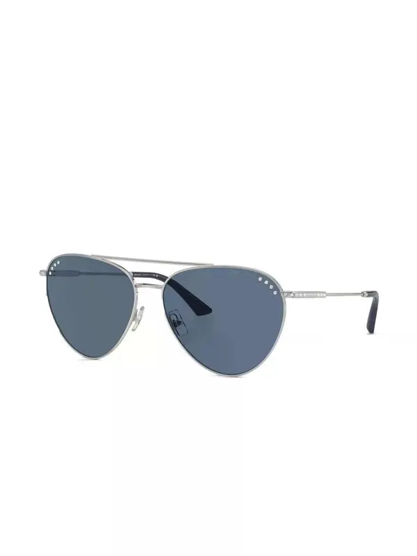 JIMMY CHOO Pilot Frame Sunglasses With Rhinestone Embellishment