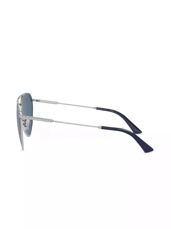 JIMMY CHOO Pilot Frame Sunglasses With Rhinestone Embellishment