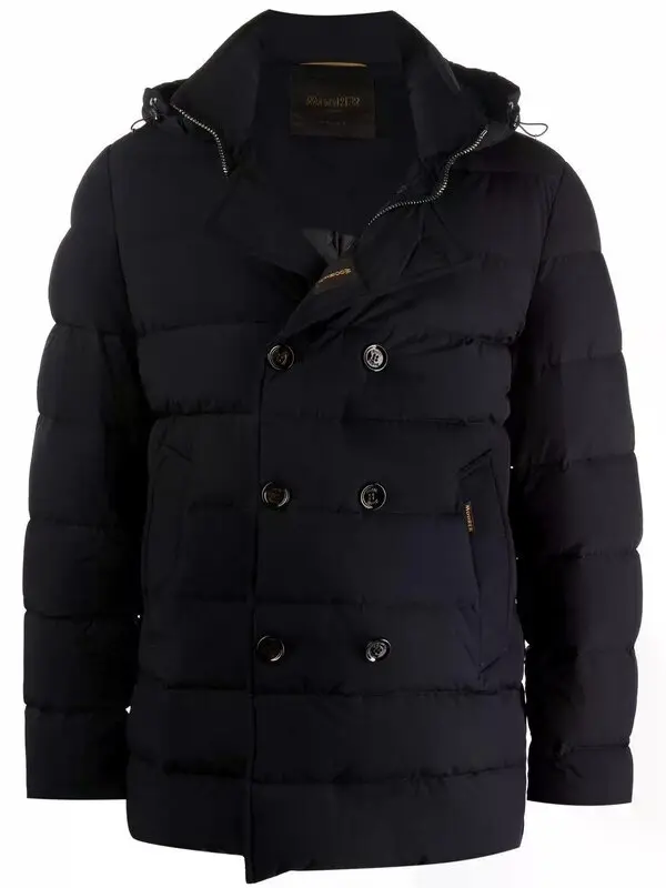 MOORER Double-breasted Padded Jacket - Blue
