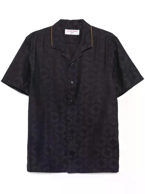 Orlebar Brown Hibbert 007 Monogram Shirt - Black