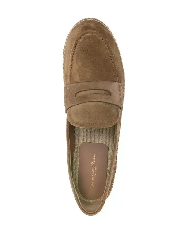 GIANVITO ROSSI Round-toe Suede Espadrilles - Brown