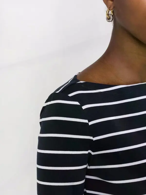 Ralph Lauren Horizontal Stripe Boat Neck Top