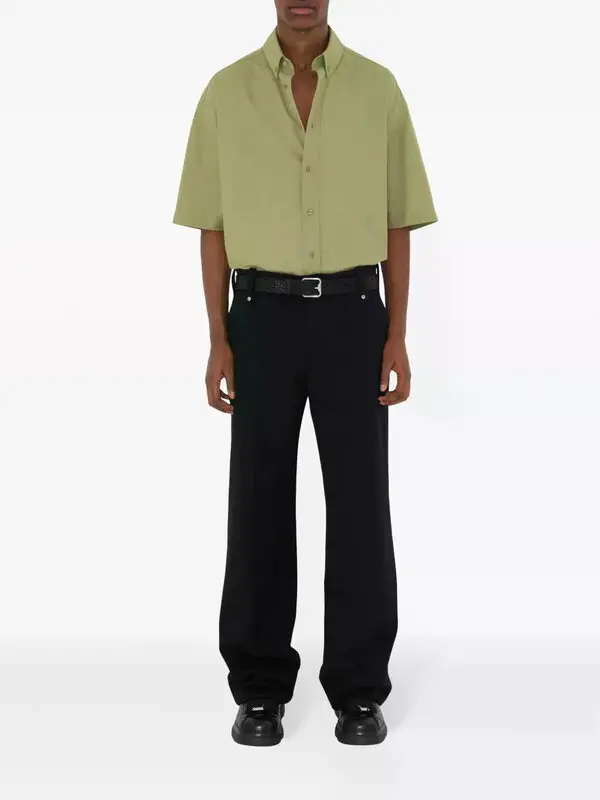 Burberry Logo-embroidered Poplin Shirt