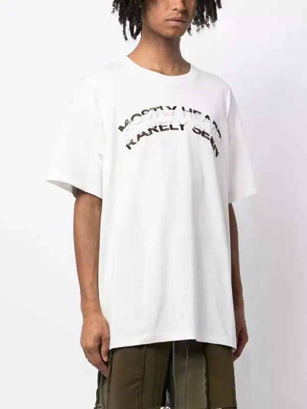 MOSTLY HEARD RARELY SEEN Logo-embossed Crew-neck T-shirt
