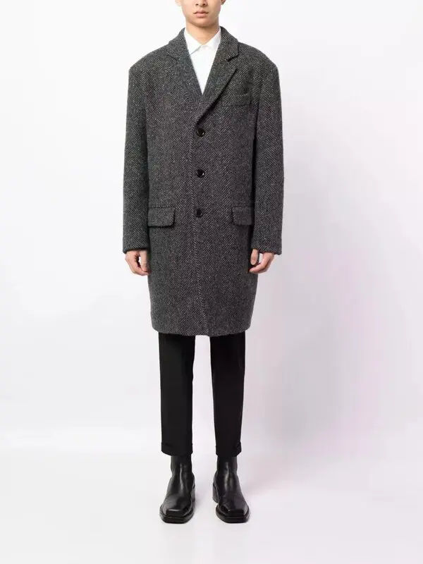 Moschino Slogan-print Wool Peacoat