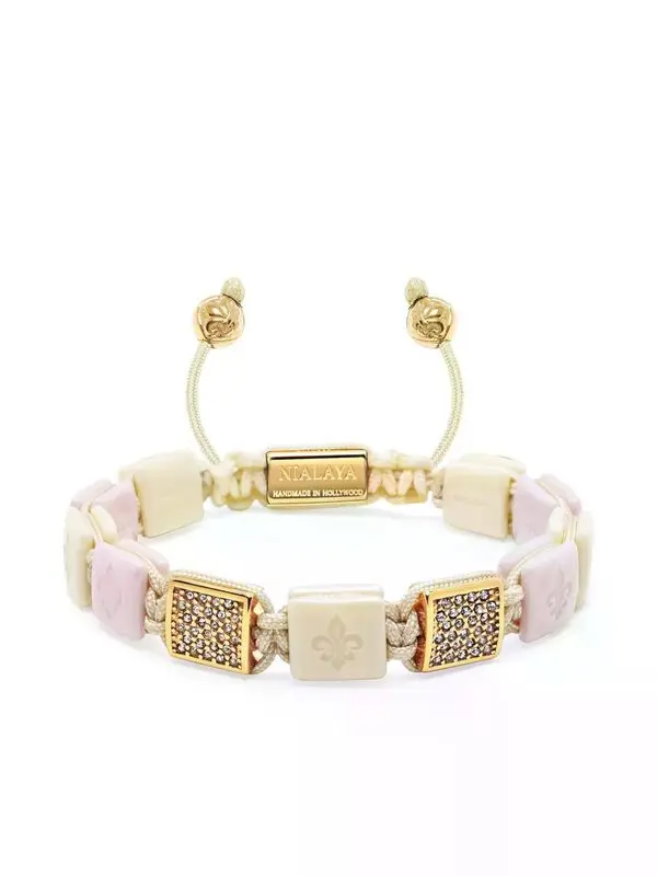 NIALAYA JEWELRY Ceramic Flatbead Bracelet - Neutrals