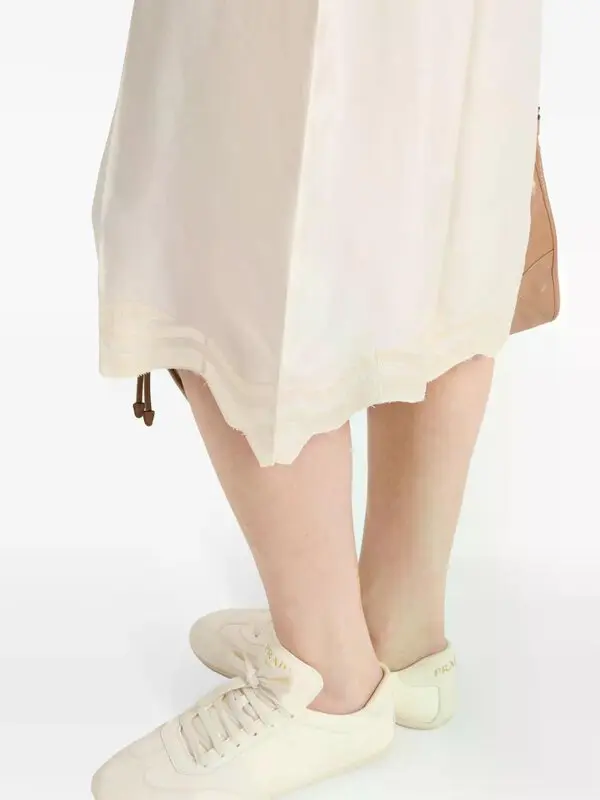 Prada Silk Drawstring Midi Skirt