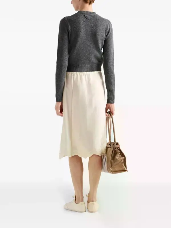 Prada Silk Drawstring Midi Skirt