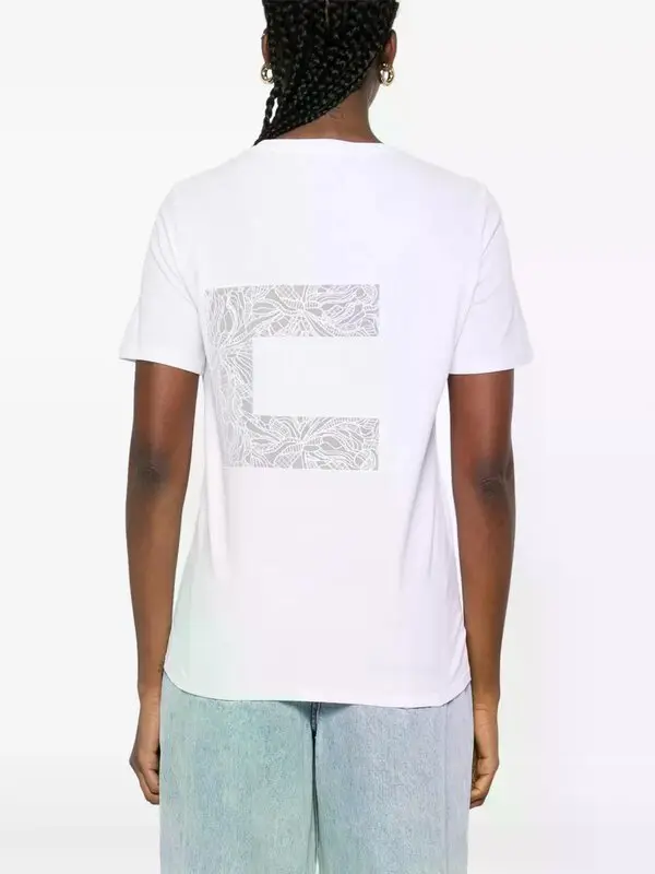 Elisabetta Franchi Short Sleeve Crewneck T-shirt With Embroidered Logo