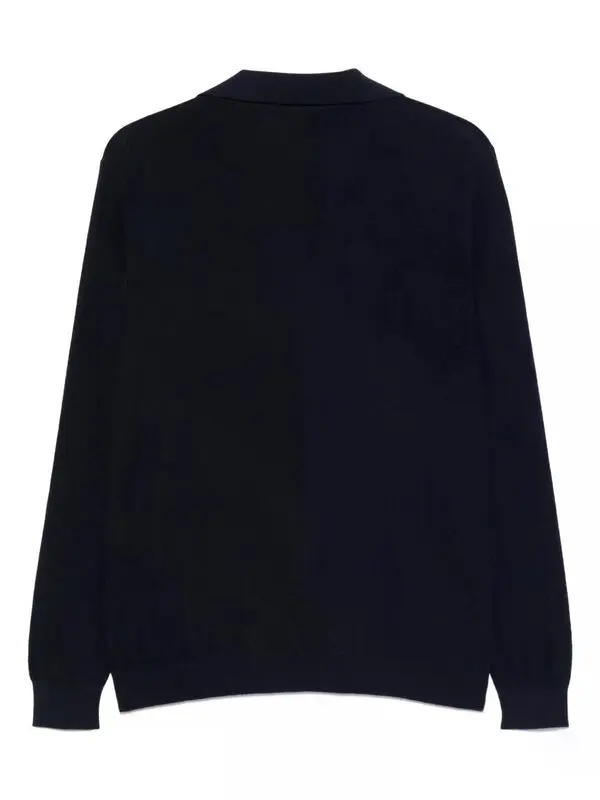 Sease Spread Collar Long Sleeve Top - Blue
