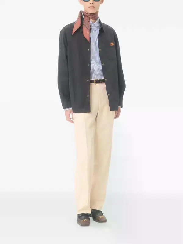 Valentino Garavani Nylon Shirt Jacket With Patch Vlogo