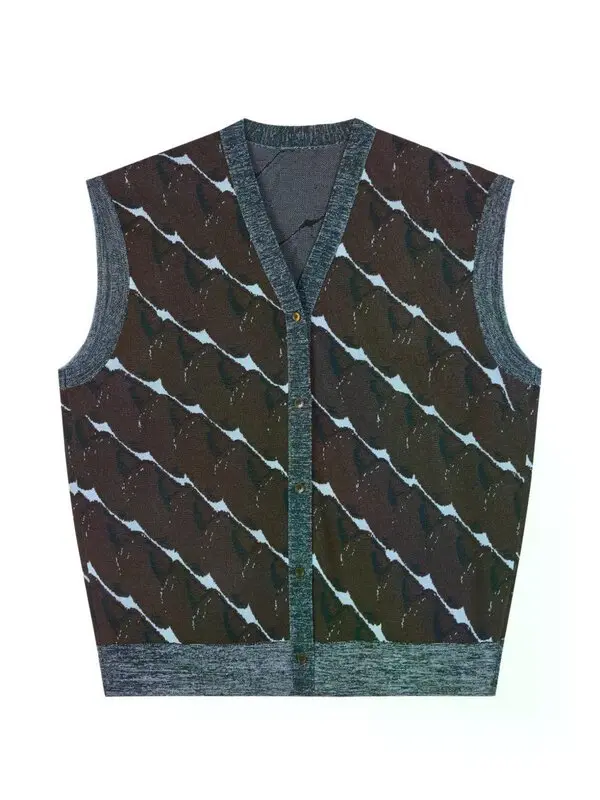 JNBY Printed Sleeveless Cardigan - Brown