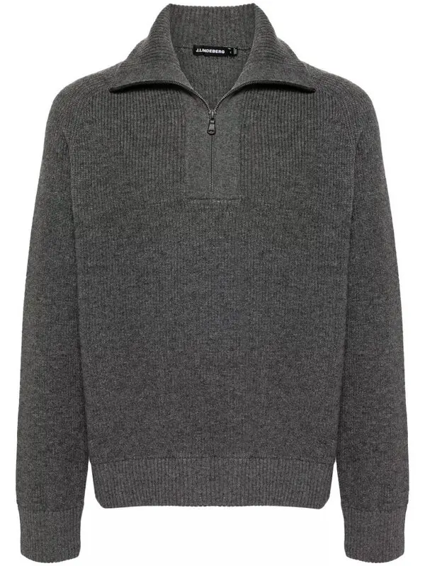 J. Lindeberg Half Zip Wool Blend Sweater