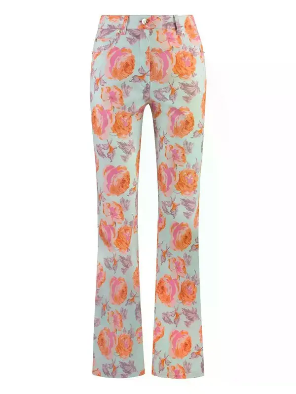 St. John Floral Printed Flared Trousers