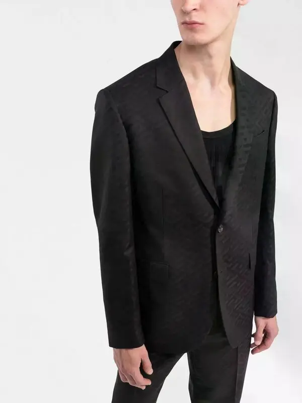 Versace La Greca Single-breasted Wool Blazer
