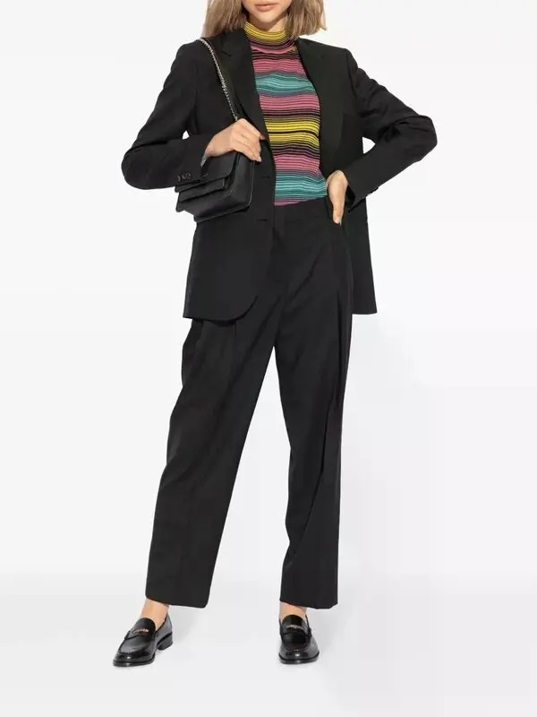 Paul Smith Tapered-leg Wool Trousers - Black