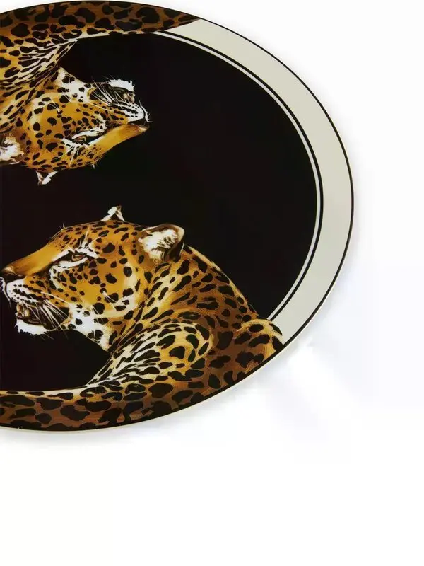 Dolce & Gabbana Leopard-print Porcelain Platter - Black
