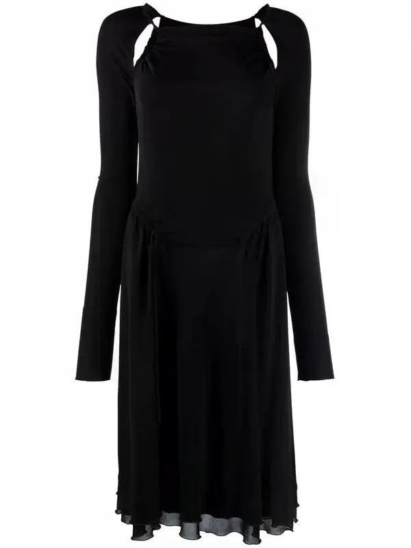 FERRAGAMO Cut-out Detailed Midi Dress - Black