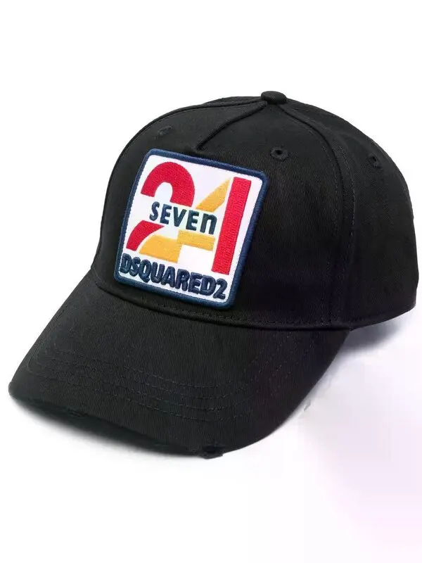 Dsquared2 Logo Embroidered Cotton Cap - Black