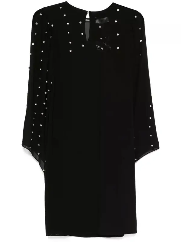 NISSA Crystal-embellished Mini Dress - Black