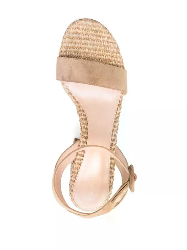 GIANVITO ROSSI Luana Suede Sandals - Neutrals