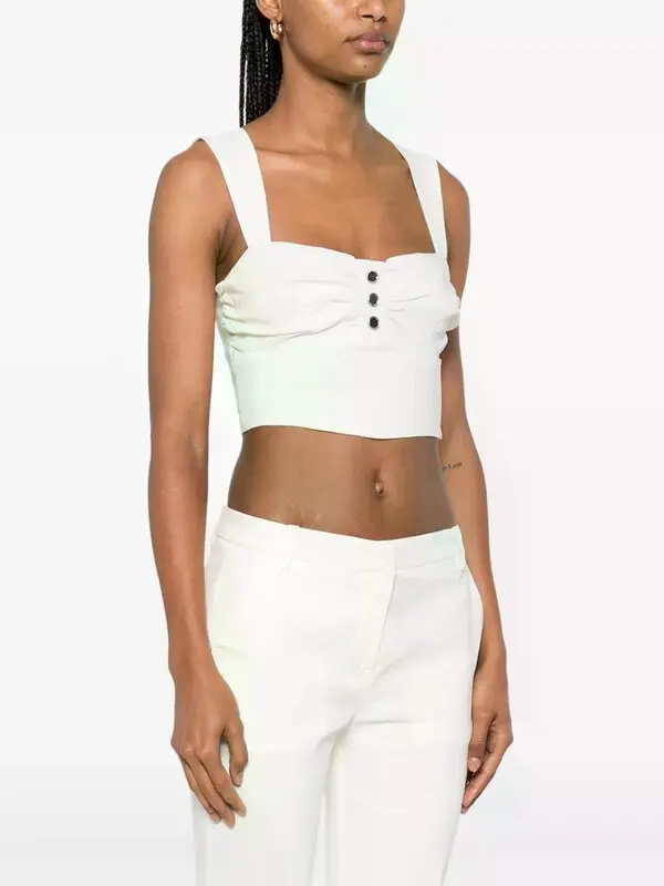 Pinko Voyager Sweetheart Neck Cropped Top