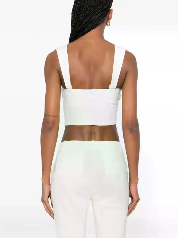 Pinko Voyager Sweetheart Neck Cropped Top