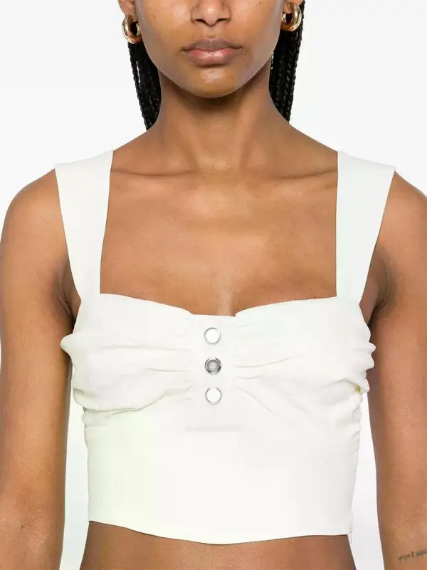Pinko Voyager Sweetheart Neck Cropped Top
