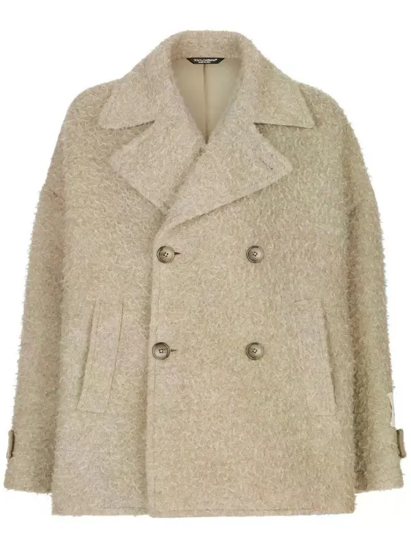 Dolce & Gabbana Double-breasted Brushed Peacoat