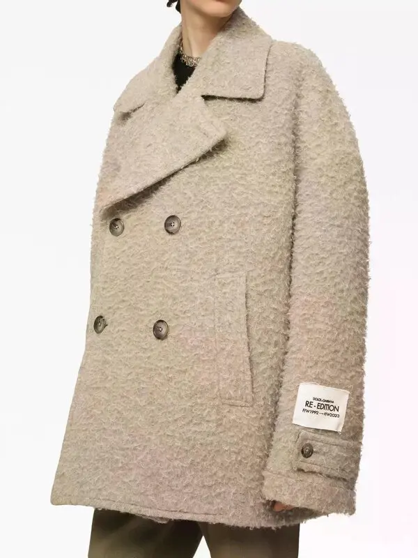 Dolce & Gabbana Double-breasted Brushed Peacoat