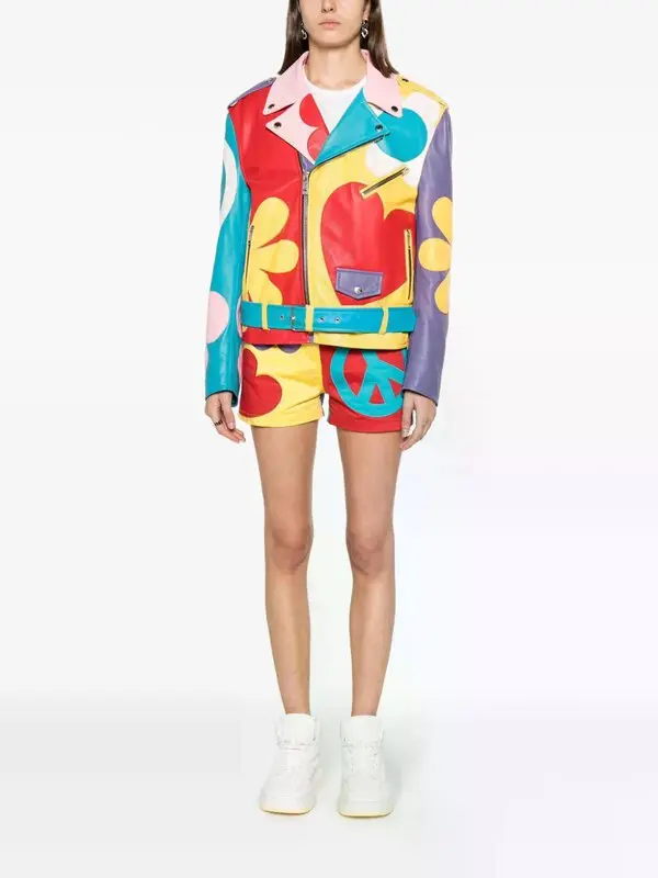 Moschino Colour-block Cotton Mini Shorts