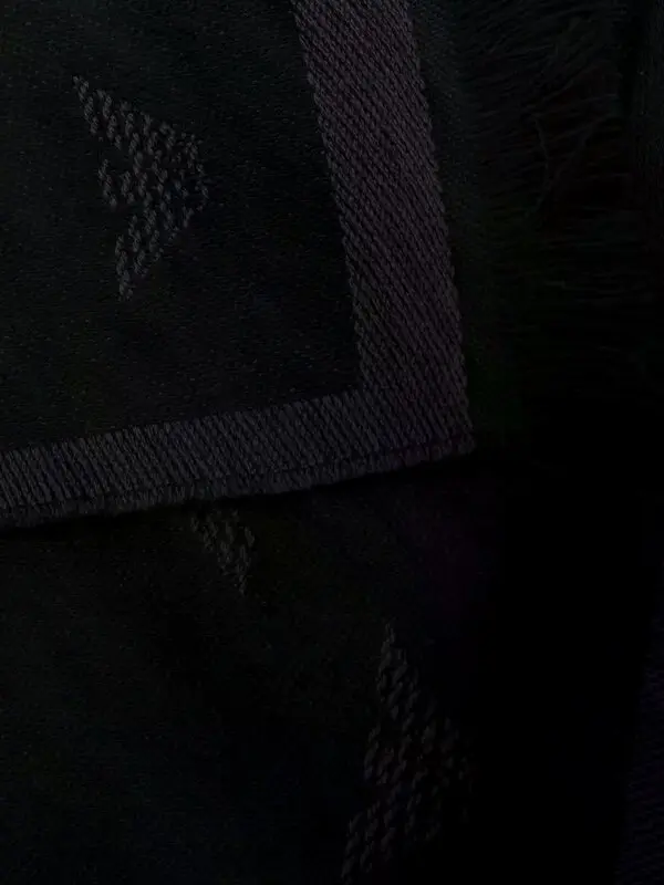 Emporio Armani Logo Embroidered Knit Scarf