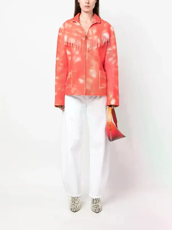 ERL Tie-dye Print Leather Jacket