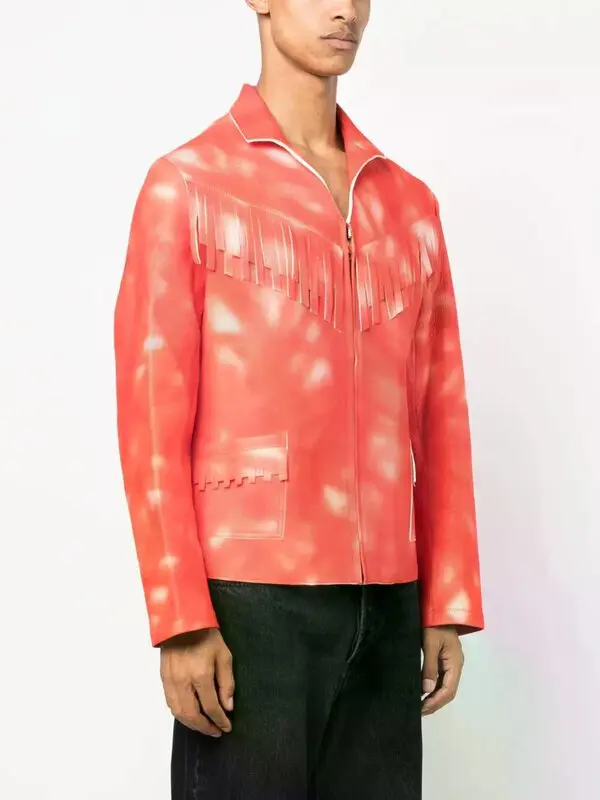 ERL Tie-dye Print Leather Jacket
