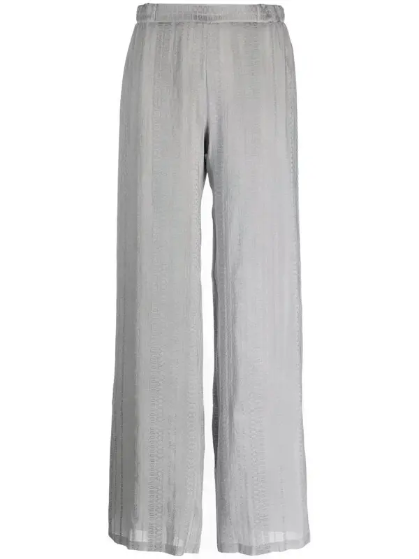 Zeus+dione Silver-tone Silk Blend High-waisted Wide-leg Trousers