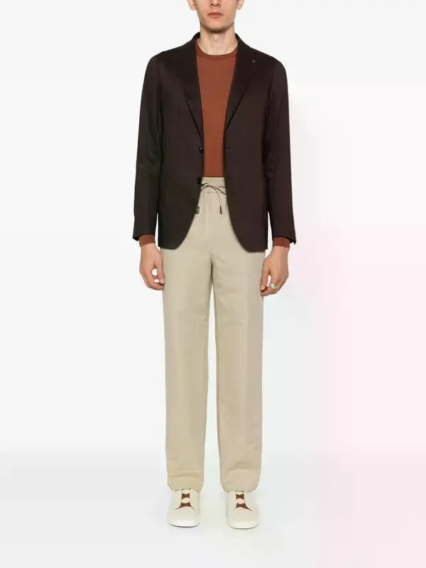 Tagliatore Fine Knit Crew Neck Jumper - Brown