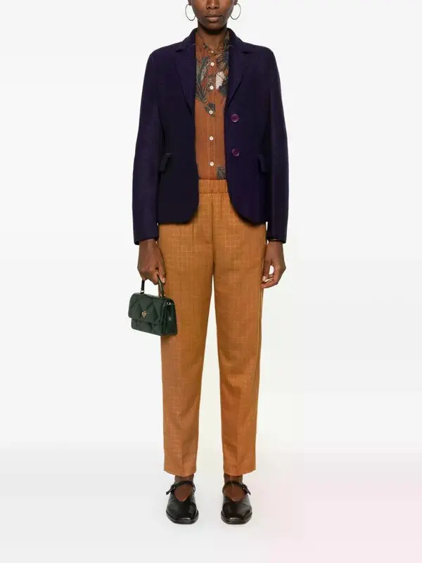 FORTE_FORTE Grid-pattern Trousers