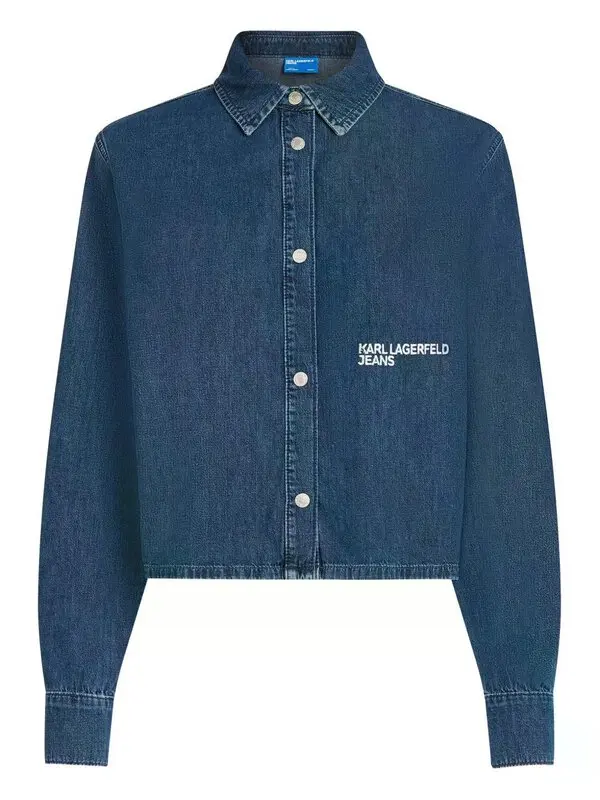 Karl Lagerfeld Boxy Denim Blouse - Blue