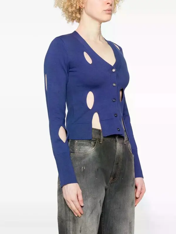 JW Anderson Cut-out V-neck Cardigan - Blue