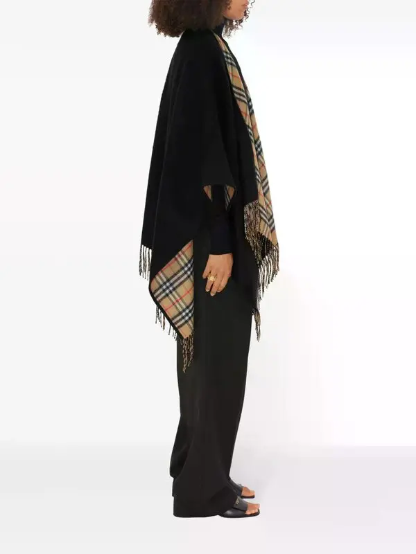 Burberry Reversible Wool Cape - Black