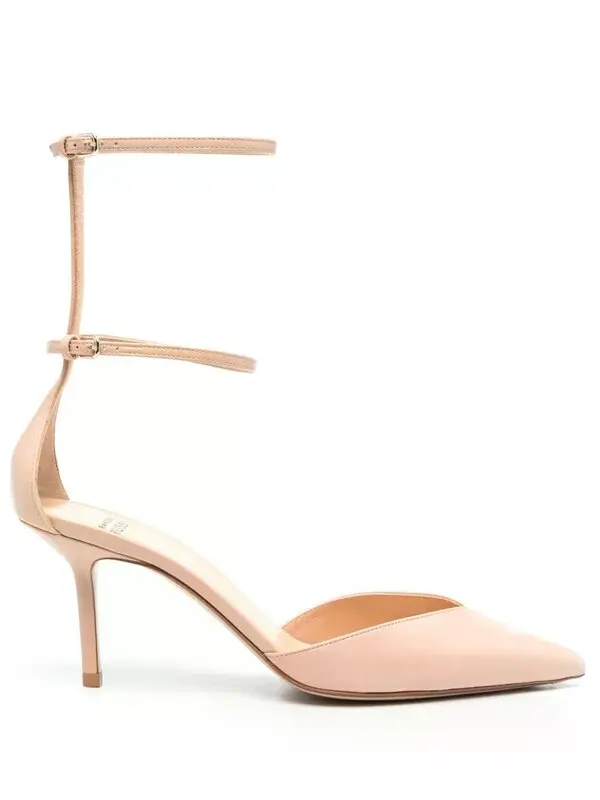 FRANCESCO RUSSO Double-strap 75mm Leather Pumps