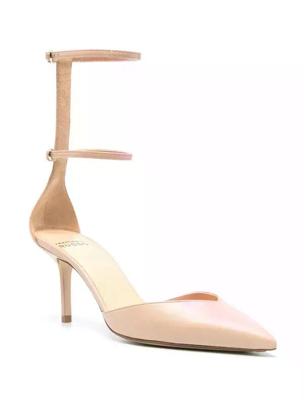 FRANCESCO RUSSO Double-strap 75mm Leather Pumps