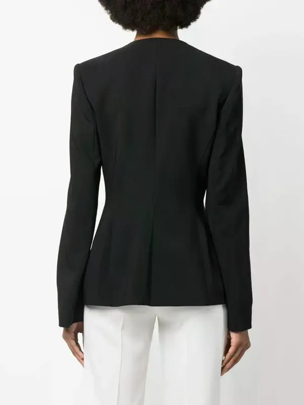 GENNY Single-breasted Asymmetric-lapel Blazer - Black