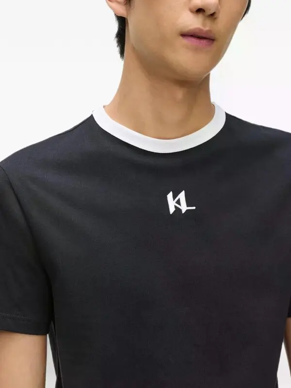 Karl Lagerfeld Monogram Slim-fit T-shirt - Black